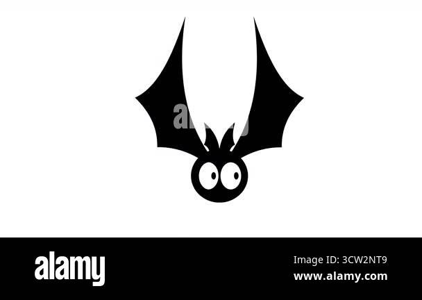 Cartoon Bat Flapping Wings with Animated Eyes and Blinking. It features ...