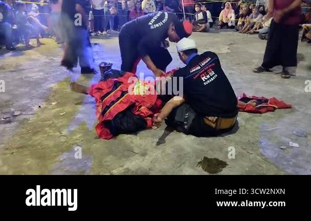 Surabaya, Indonesia - August 24, 2025: A shaman or trance master in the ...