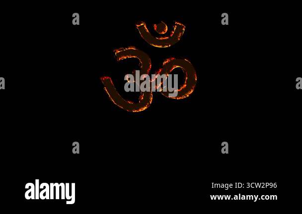 Om text on black background with fire effect, Om is the most important ...