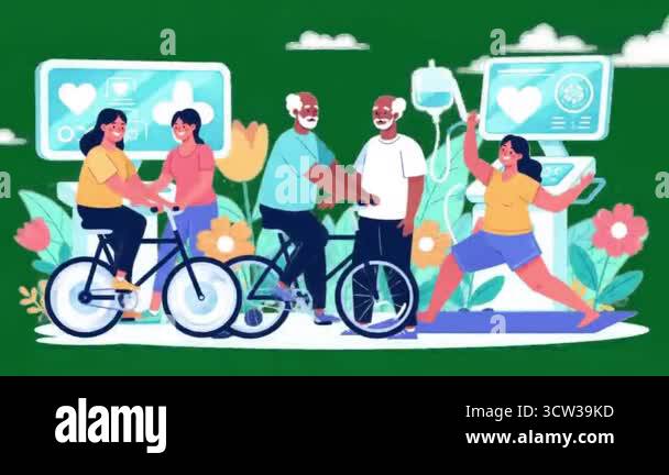 Hope for the future is visualized in an optimistic vector animation ...