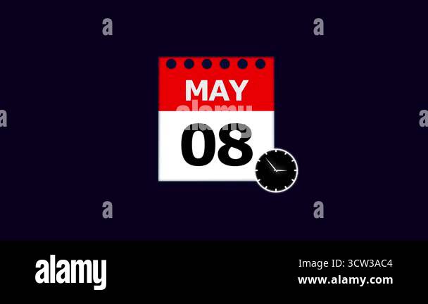 may 9 th day with day of month, calendar on the date and blue. black ...
