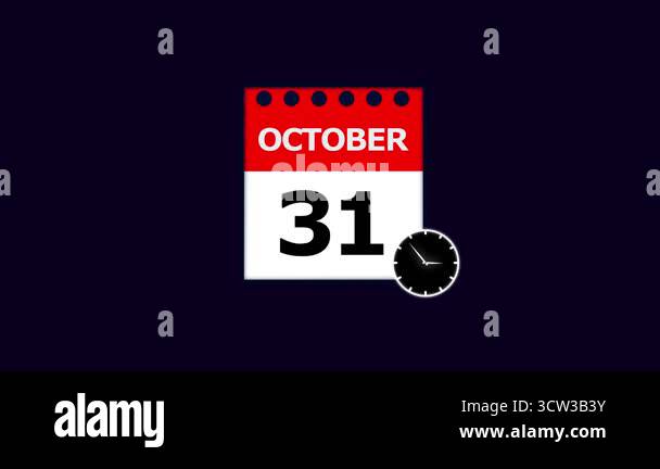 illustration of october calendar date Stock Video Footage - Alamy