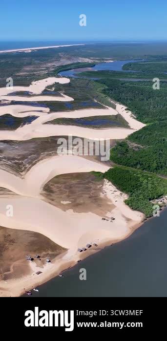 Morro Do Meio Beach At Araioses In Maranhao Brazil. Freshwater Lakes ...
