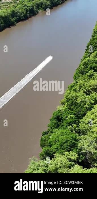 Boat Trip At Parnaiba In Piaui Brazil. Boat Tour. Rainforest Scene ...
