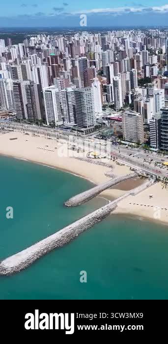 Beira Mar Beach At Fortaleza In Ceara Brazil. Beach Landscape. Downtown ...