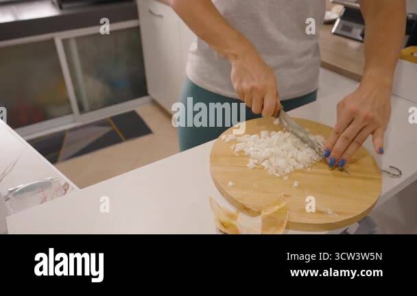 Woman dicing onion small cubes Stock Videos & Footage - HD and 4K Video ...