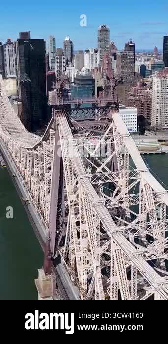 Queensboro Bridge At Manhattan In New York United States. Freeway Road ...