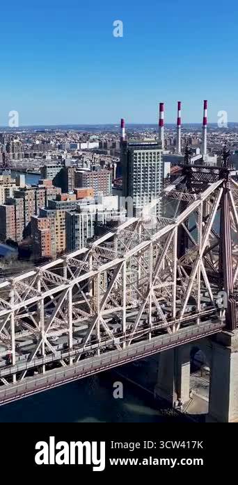 Queensboro Bridge At Manhattan In New York United States. Freeway Road ...