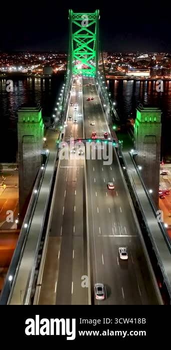 Cable Bridge At Philadelphia In Pennsylvania United States. City At ...