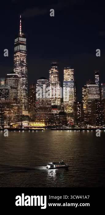Night Skyline Of New York Skyline At Manhattan In New York United ...