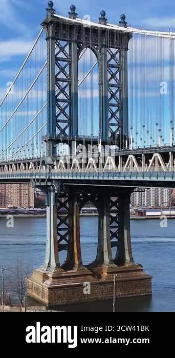 Manhattan Bridge At Manhattan In New York United States. Highrise ...