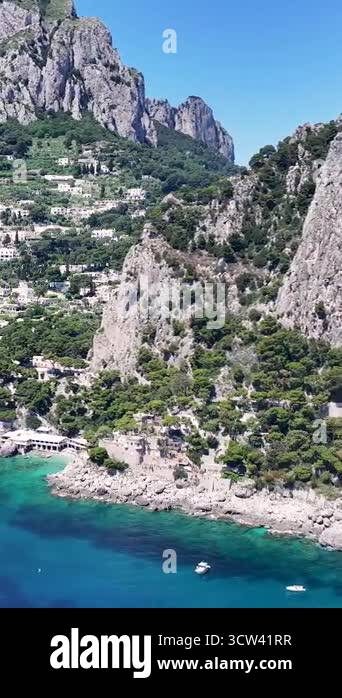Capri Island At Naples In Campania Italy. Beach Landscape. Tourism ...