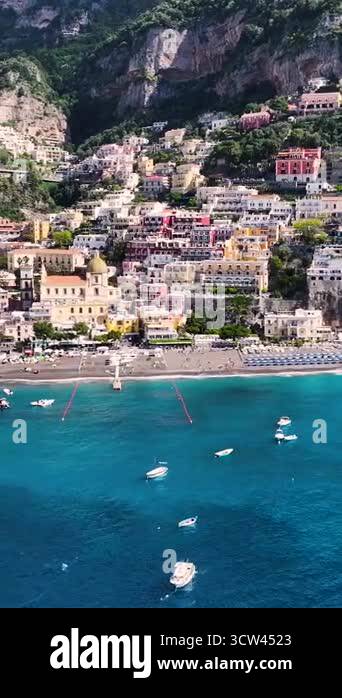 Amalfi Coast At Positano In Salerno Italy. Beach Landscape. Giant ...