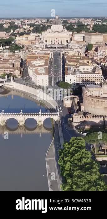 Vatican Skyline At Rome In Italy Vatican. San Pedro Basilica Above View ...