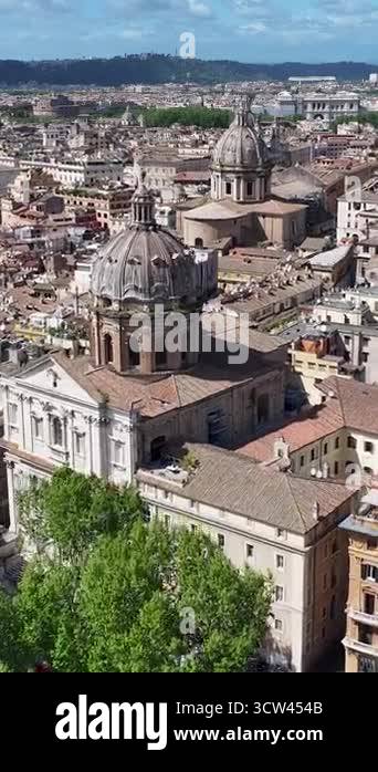 Rome Skyline At Rome In Lazio Italy. Medieval Buildings. Downtown ...