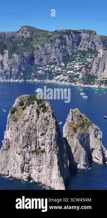 Faraglioni At Capri In Naples Italy. Island Landscape. Tourism Landmark ...