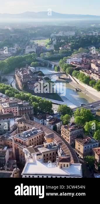 Rome Skyline At Rome In Lazio Italy. Medieval Buildings. Downtown ...