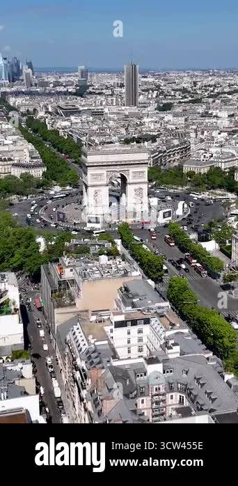 Arc De Triomphe At Paris In Island Of France France. Charles De Gaulle ...