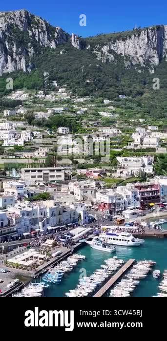 Island Of Capri At Naples In Campania Italy. Coastal City. Waterfront ...
