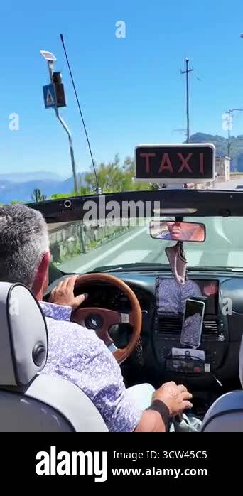 Luxury Taxi At Capri In Naples Italy. Convertible Taxi. Capri Island ...