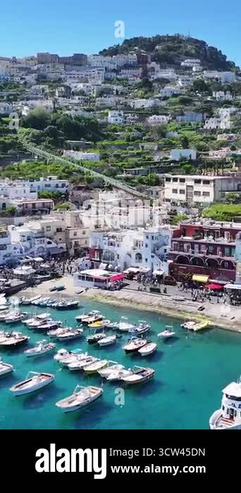 Island Of Capri At Naples In Campania Italy. Coastal City. Port Of ...