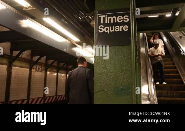 New York City, United States - 1 Sept 2023: Subway station, underground ...