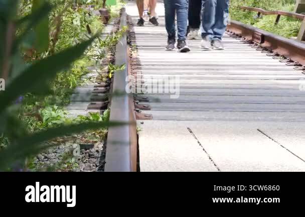 New York City, United States - 1 Sept 2023: High Line elevated greenway ...