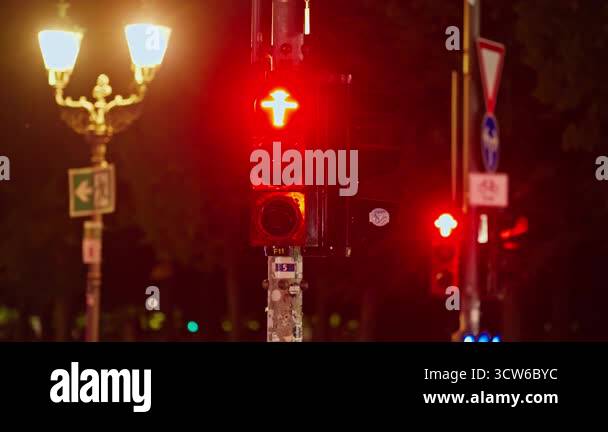 Green and red light to pedestrians on crosswalk famous Ampelmann or ...