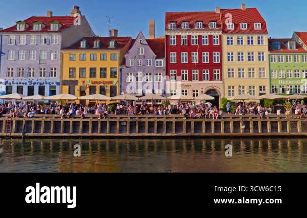 Historic Nyhavn waterfront, canal and entertainment district lined by ...