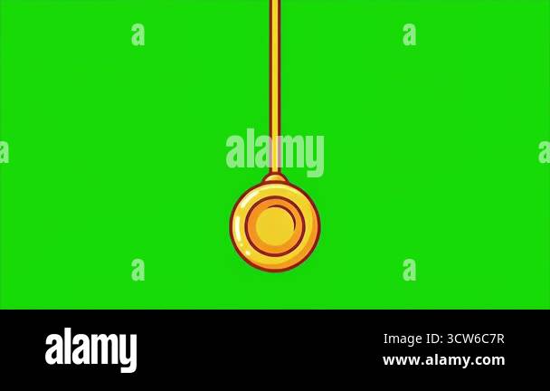 A simple animation of a golden pendulum swinging back and forth against ...
