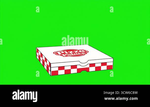A delicious pepperoni pizza is revealed as a pizza box opens and closes ...
