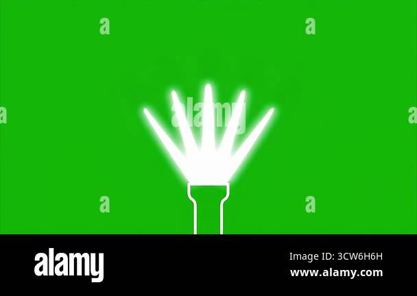 Flashlight beams on a green screen background, perfect for adding light effects to your video ...