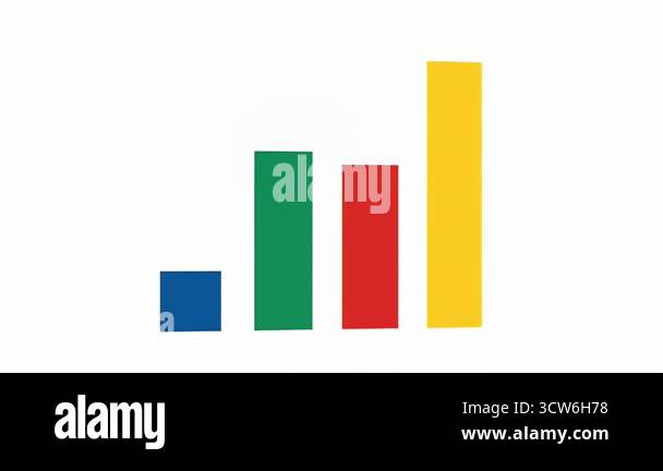 A vibrant bar chart animation showing upward trends and positive growth ...