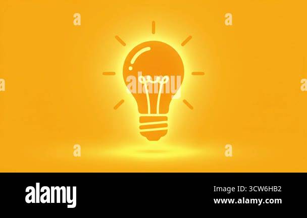 A glowing lightbulb symbolizes a brilliant idea, innovation, and ...