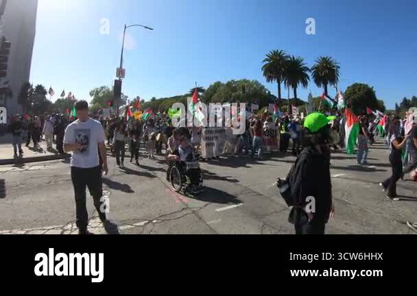Los Angeles, California, USA, October 4, 2025 Pro Palestinian ...