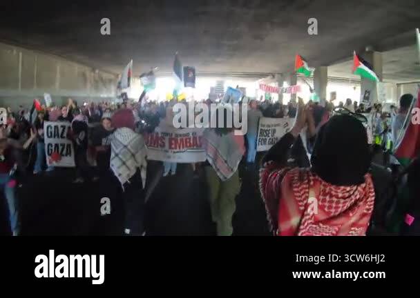 Los Angeles, California, USA, October 4, 2025 Pro Palestinian ...