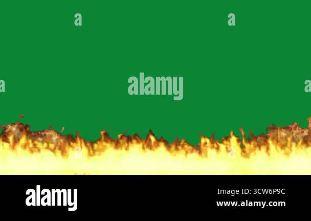 Continuous Line of Fire Overlay Chroma Key Footage Stock Video Footage ...