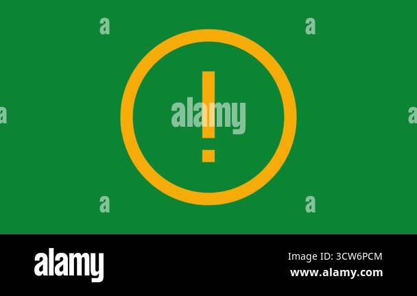 Animated Orange Warning Sign Icon on Green Screen Loop Stock Video ...