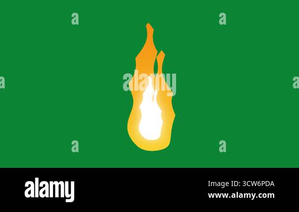 Cartoon Fire Flame Animation Seamless Loop on Green Screen Stock Video ...