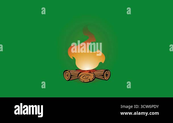 Cartoon Campfire Animation on Green Screen Stock Video Footage - Alamy