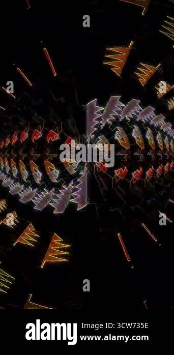 3D shining bright dots set colorful line wave motion, on black ...