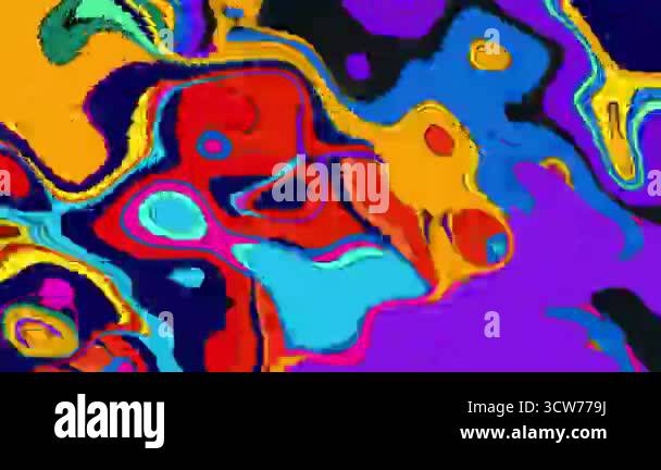 psychedelic background. bright, flowing waves with pixels Stock Video ...