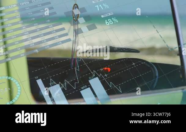 Car HUD starting overlay visualizing data with gauges updating, charts ...