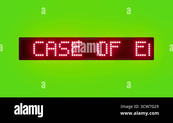 IN CASE OF EARTHQUAKE TAKE COVER UNDER STRONG FURNITURE Scrolling Red ...