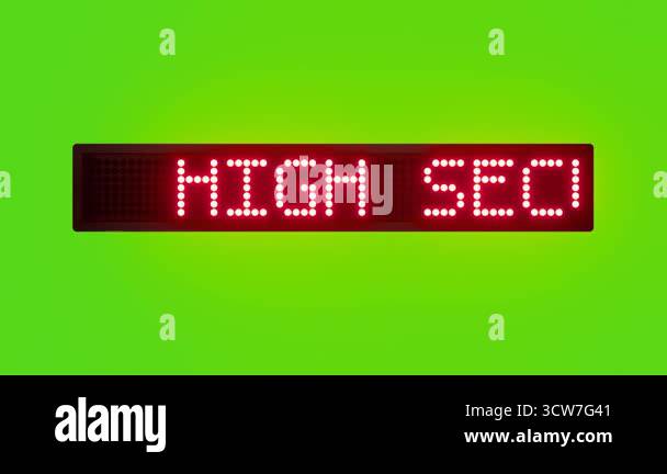 HIGH SECURITY AREA UNDER 24 HOUR GUARD Scrolling Red Dot Matrix LED ...