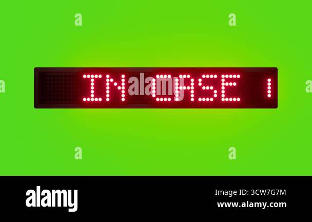 IN CASE OF BURNS, COOL WITH RUNNING WATER Scrolling Red Dot Matrix LED ...