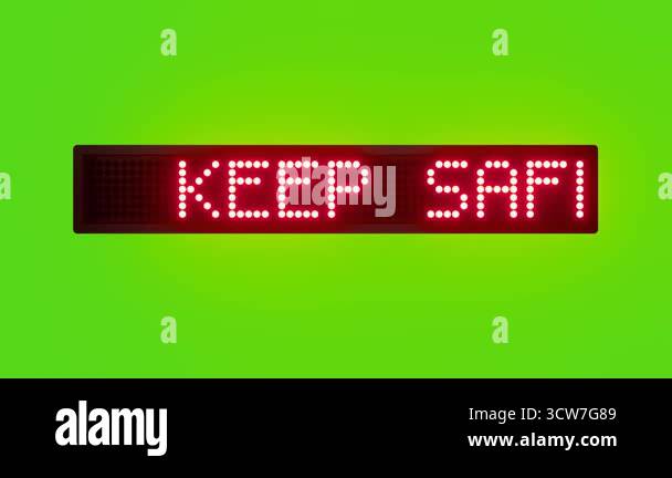 KEEP SAFE DISTANCE FROM WELDING AREA Scrolling Red Dot Matrix LED Text ...