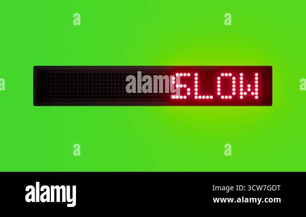 SLOW DOWN SHARP TURN AHEAD Scrolling Red Dot Matrix LED Text Animation ...