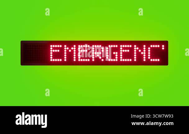 EMERGENCY SHUTDOWN BUTTON LOCATED NEAR EXIT Scrolling Red Dot Matrix ...