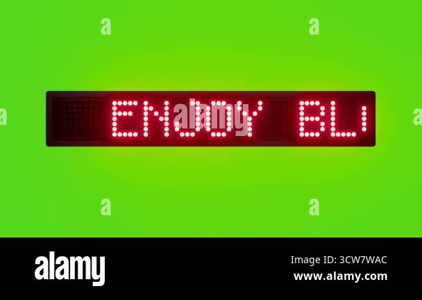 ENJOY BLOCKBUSTER MOVIE MARATHON Scrolling Red Dot Matrix LED Text ...